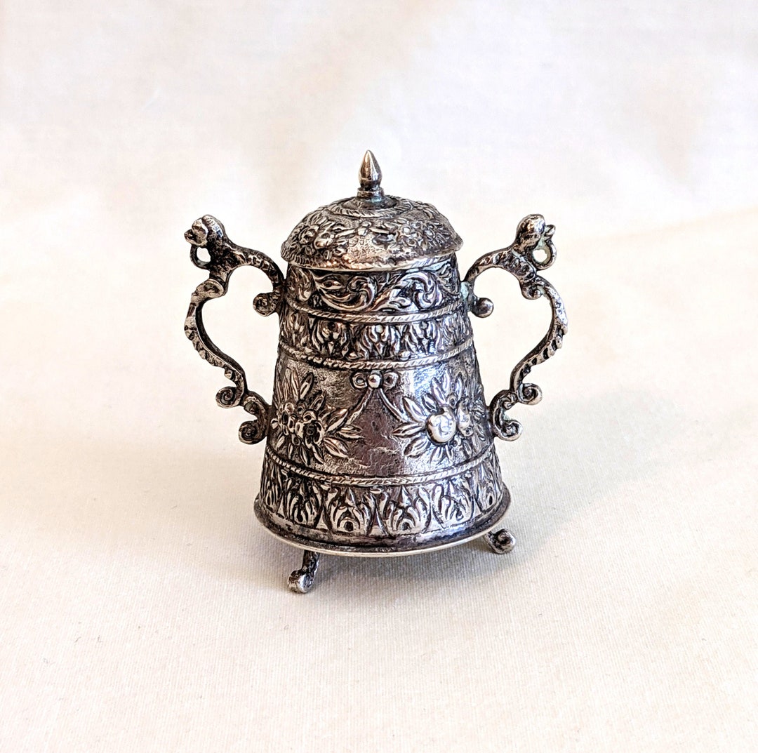 Antique Hanau Silver Miniature Tankard: Footed With Lid - Etsy