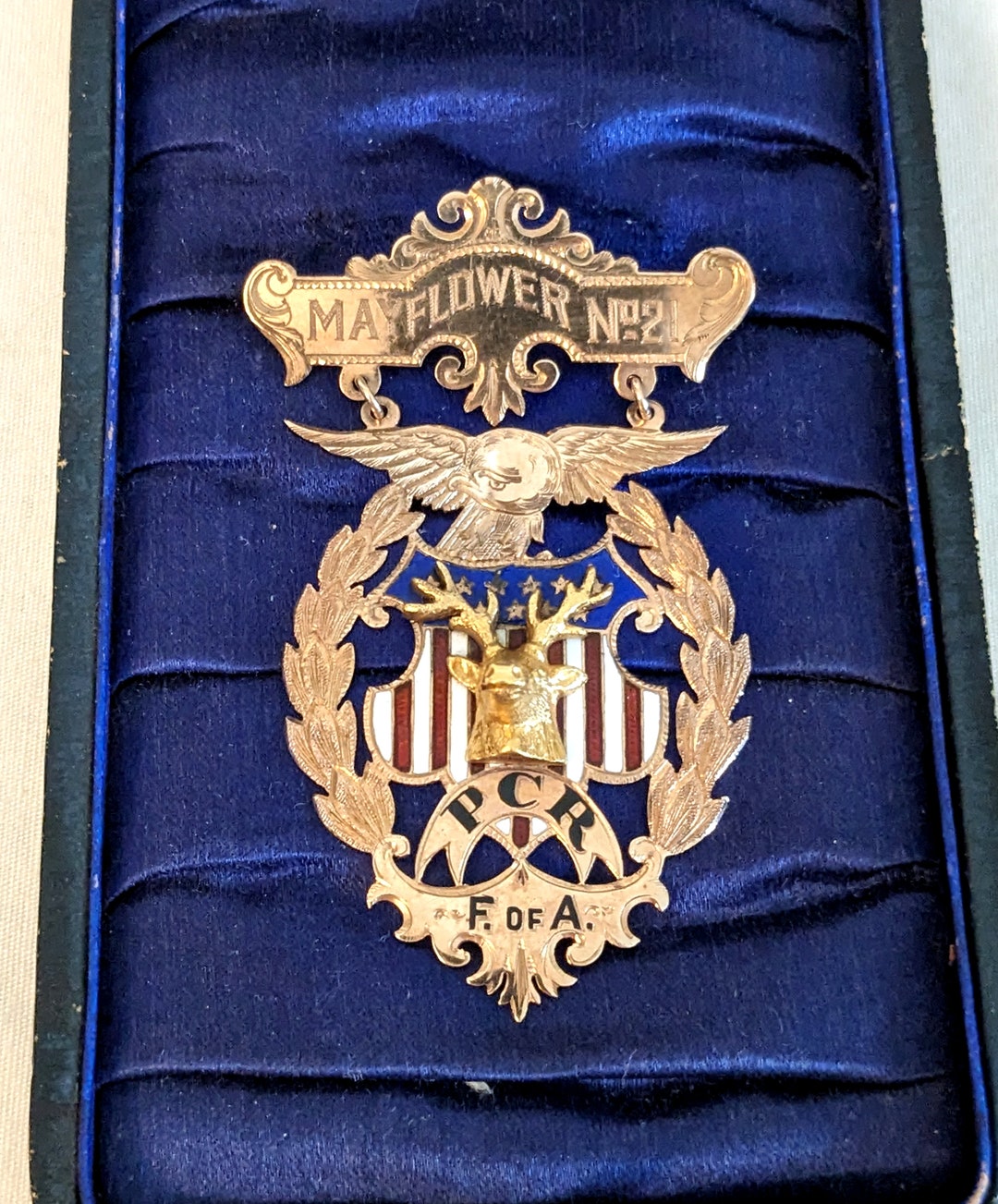 12k Gold Foresters of America Pin: Mayflower No 21, Past Chief Ranger ...