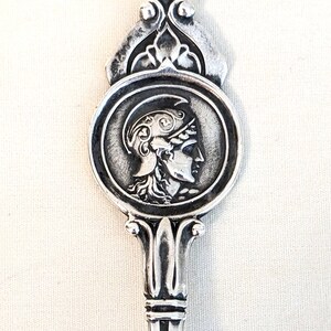 Antique Sterling Silver Medallion Serving Spoon: Roman Soldier, Schulz ...
