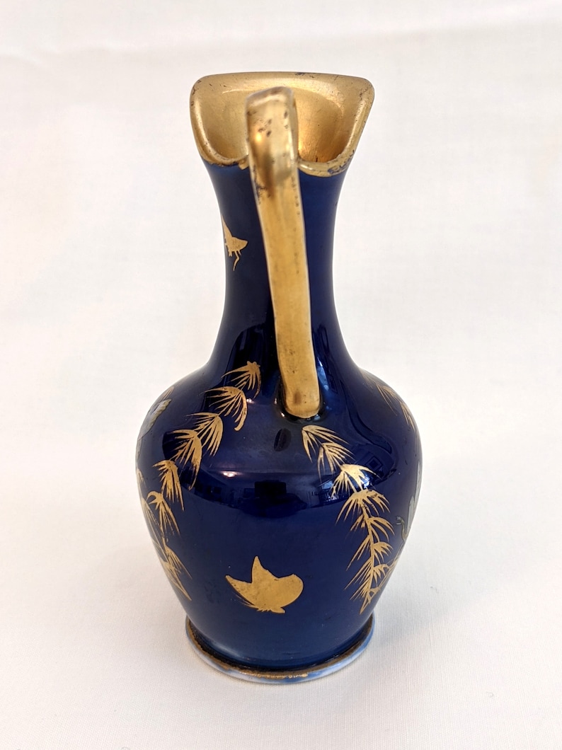 Japanese Miniature Porcelain Pitcher Blue With Gold Trim | Etsy