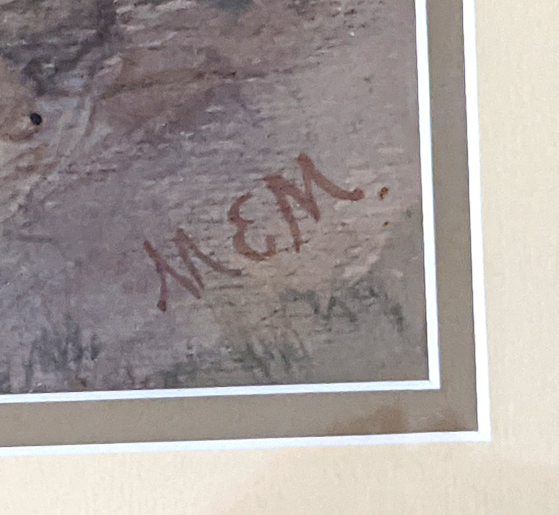 Mountainscape Watercolor Painting Signed MEM Framed and | Etsy