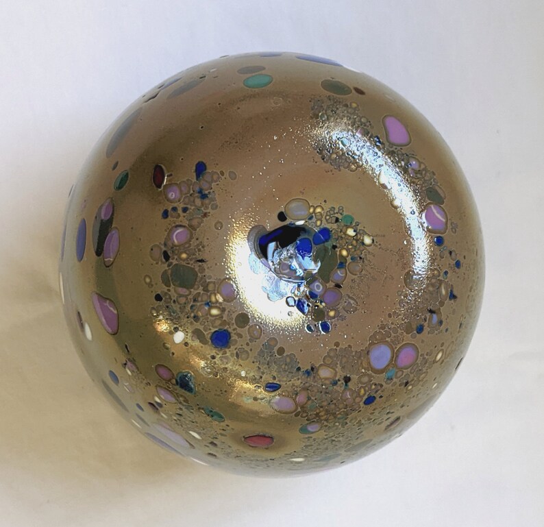 Vitriol Art Glass Vase: Blue Gold Multi-color Speckled, 5.5" - Etsy