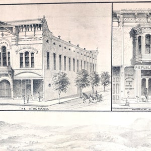 Reproduction of 1885 Map of Santa Rosa, Sonoma County, California Laid ...