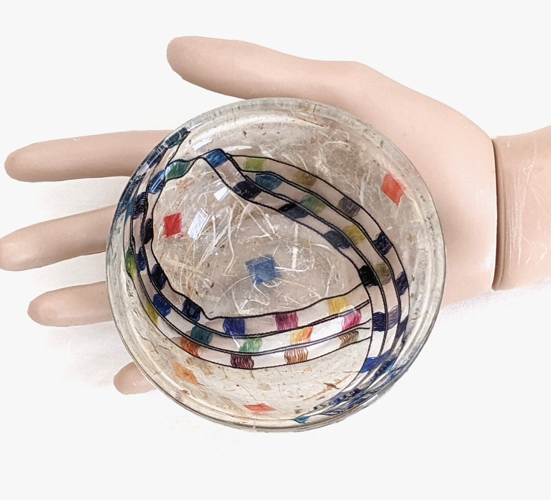 Studio Glass, Small Bowl With Fiber and Paper Inclusions; 1 5/8 H X 4 W ...