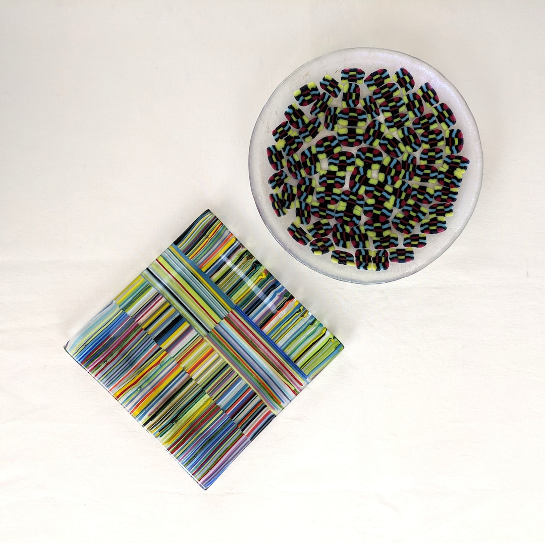 Two Studio Glass Plates, Contemporary Designs, Signed 'JJ' - Etsy