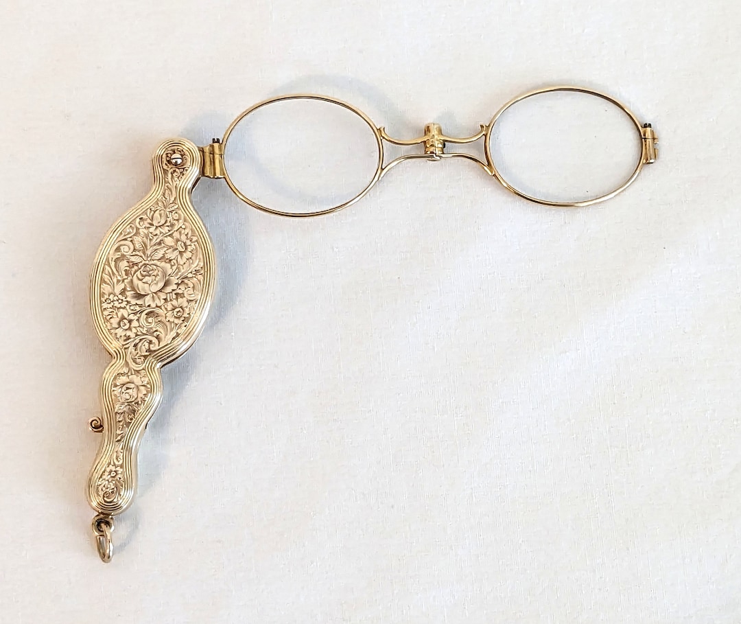 Antique 14k Gold Lorgnette: Hand Chased Folding Reading Glasses - Etsy