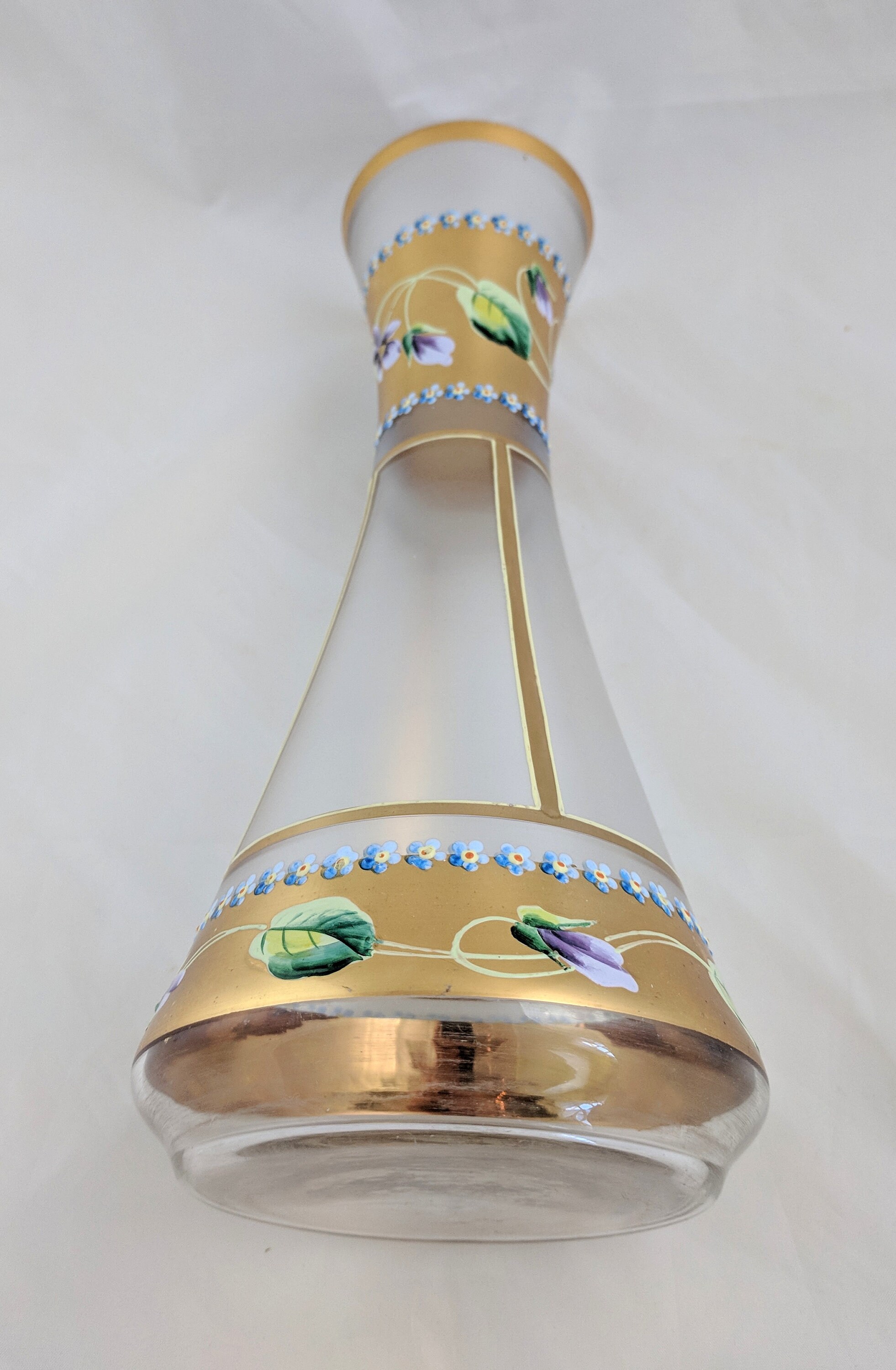 Czech Bohemian Hand Painted Glass Water / Wine Carafe | Etsy