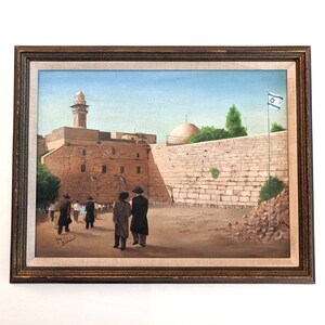 Ray Batchelor Painting of Israeli Western (wailing) Wall, 11 1/2 X 15 1 ...