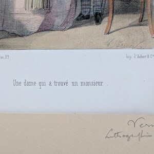 Charles Vernier Hand Colored Stone Lithograph, From 'les Grisettes ...