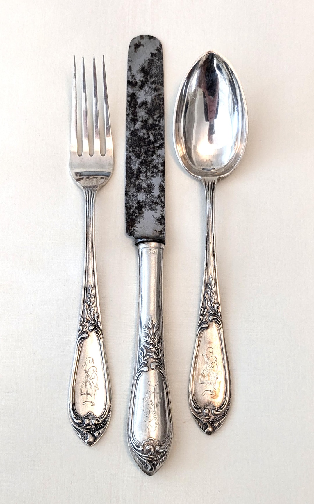 Antique Russian .875 Silver Flatware Set: 18 Piece, Monogrammed - Etsy
