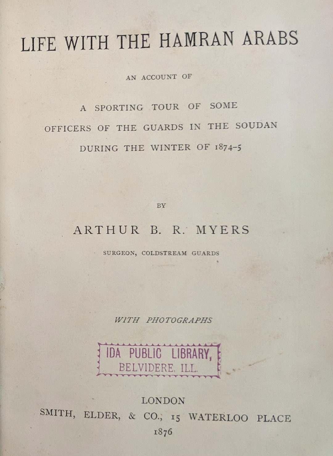 Life With the Hamran Arabs: 1876 1st Edition Hardcover With Photos - Etsy