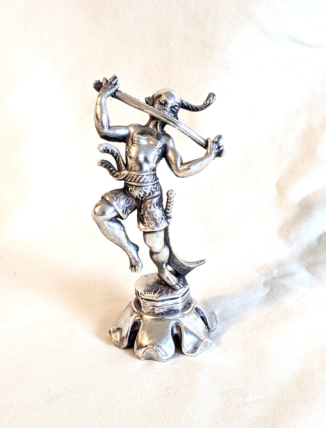 Israeli Sterling Silver Figurine, Dancing Man With Sword Playing a ...