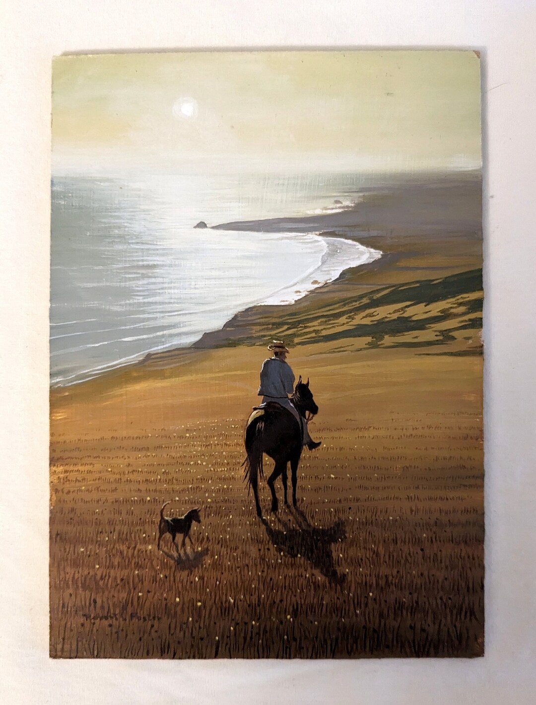 Robert L Foster "riding Along the Coast" Oil on Masonite Board, 5x7 ...