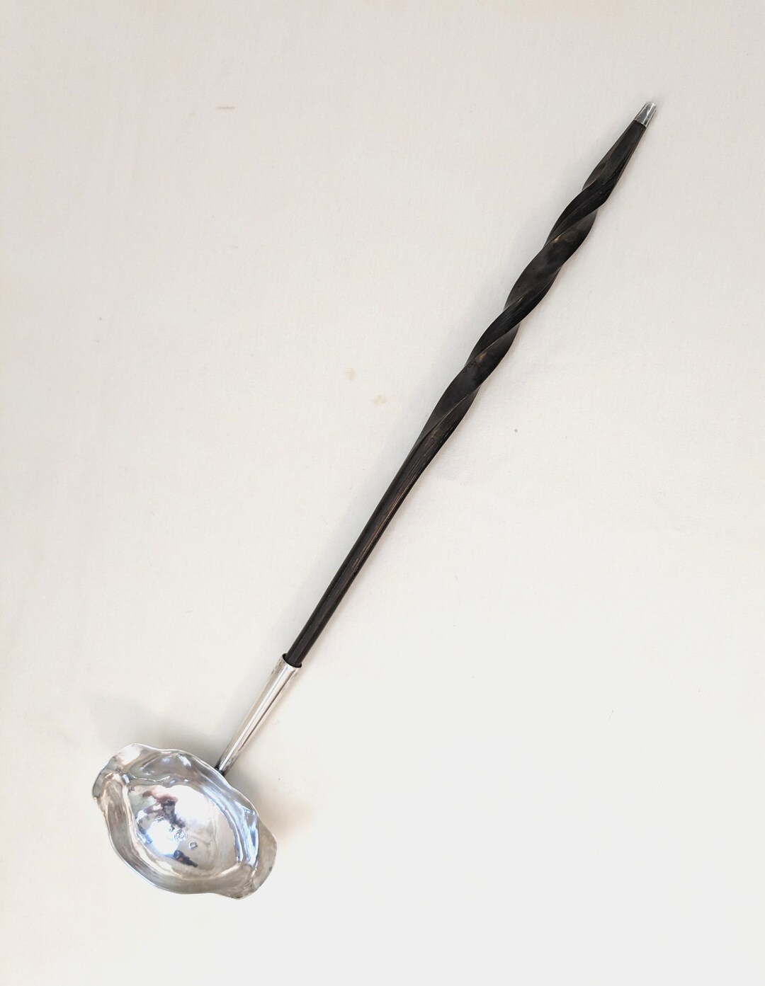 Early Georgian, London Sterling and Ebony Twist Handle, Toddy Ladle, 14 ...
