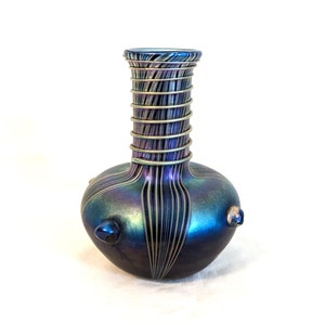 Grant Randolph Studios Iridescent Glass Vase, Signed, 1983, 5 5/8 ...