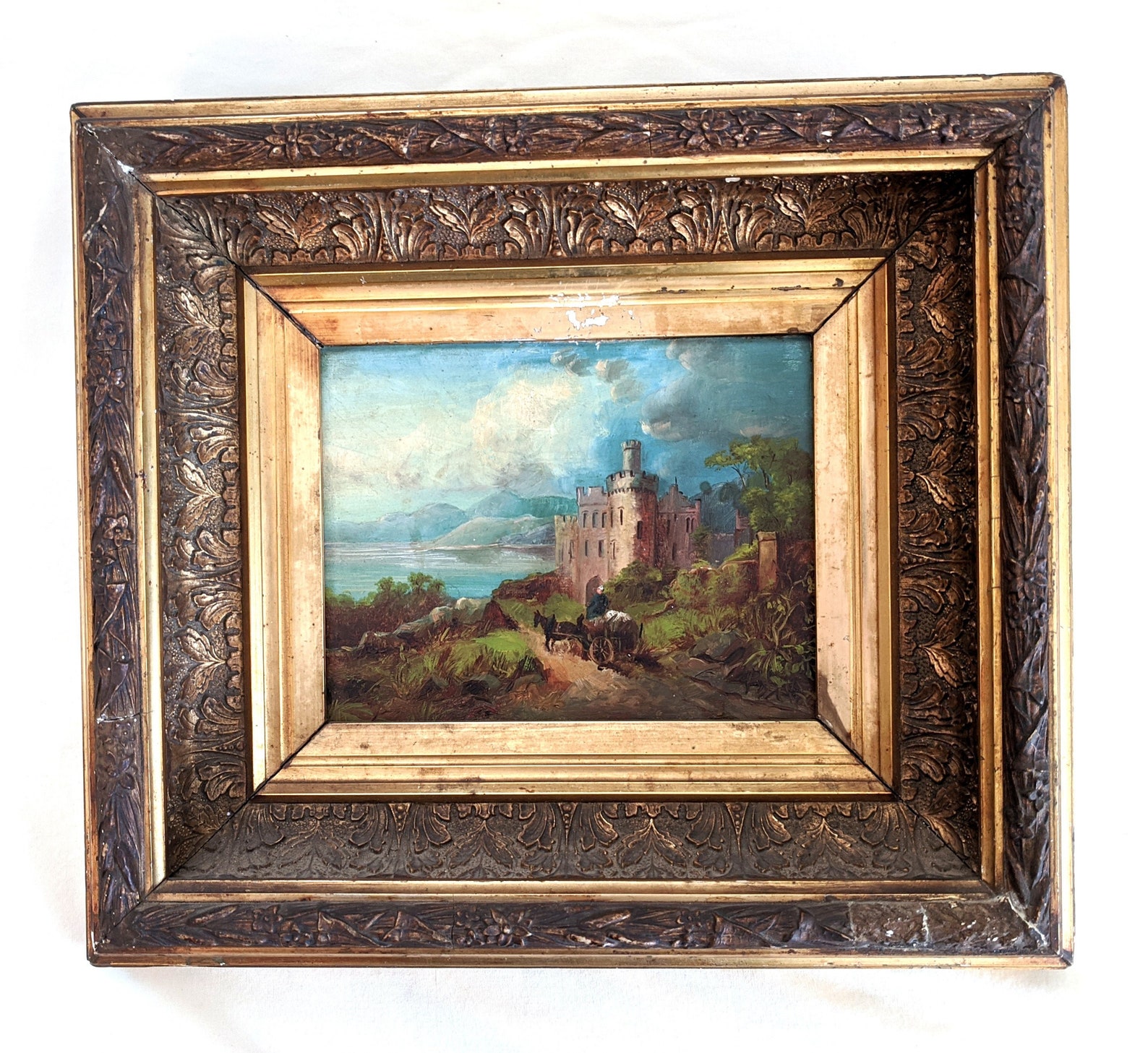 Two Small Oil Paintings of Old European Country Scenes in - Etsy