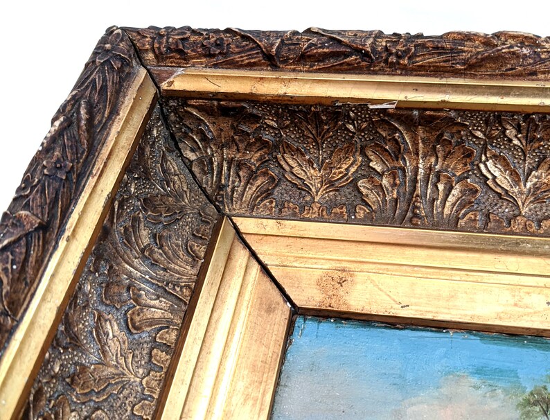 Two Small Oil Paintings of Old European Country Scenes in - Etsy