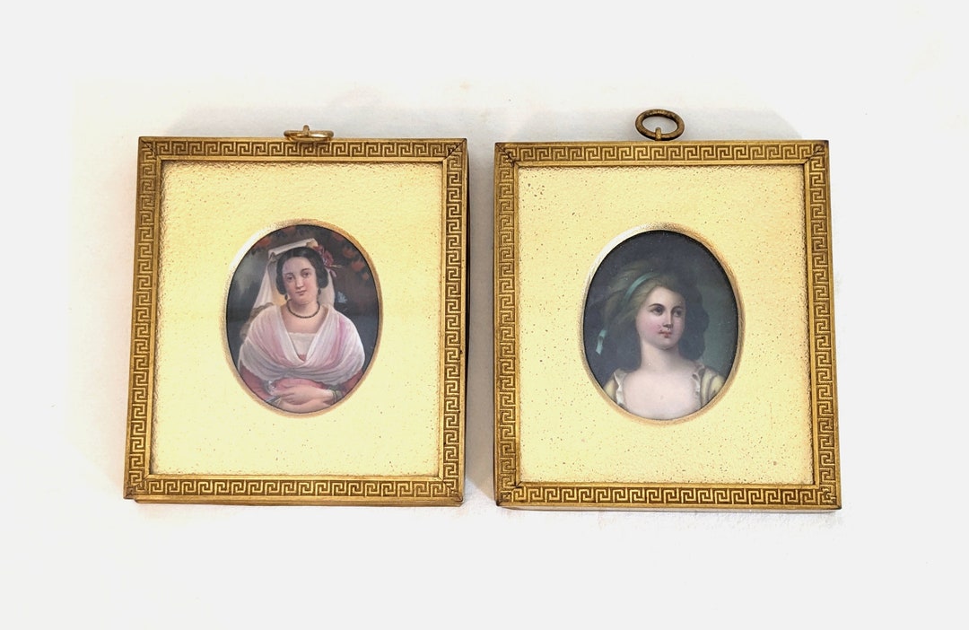 Two German Porcelain, Miniature Portraits of Notable European Women ...