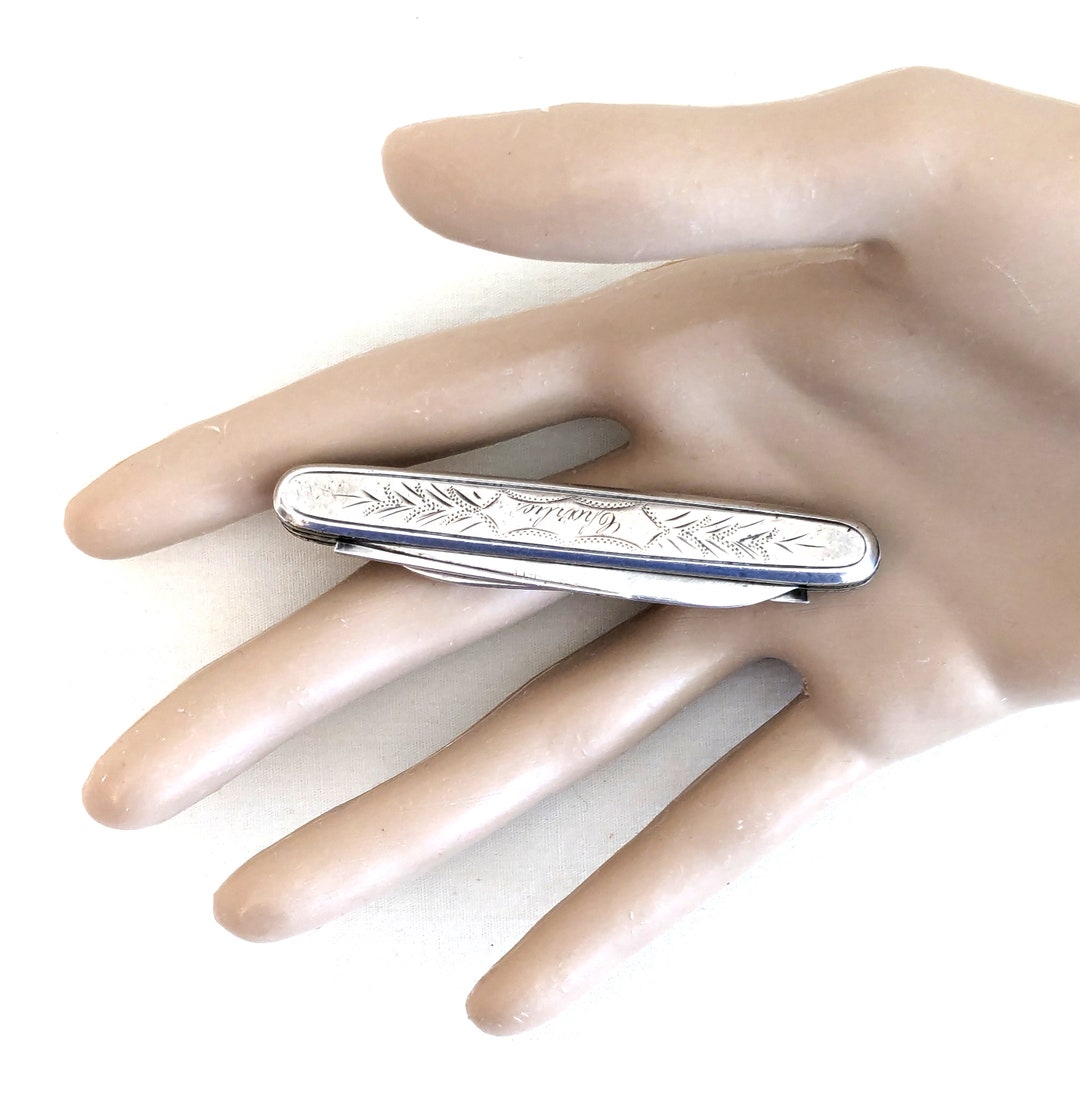 Coin Silver, Ladies Folding Fruit Knife, Blade and Nut Pick, 3 Inches ...