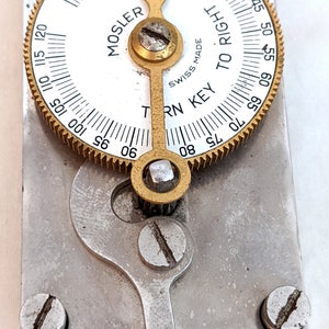 Swiss Made Mosler Bank Vault Time Lock, Steel and Brass, Enamel Time ...