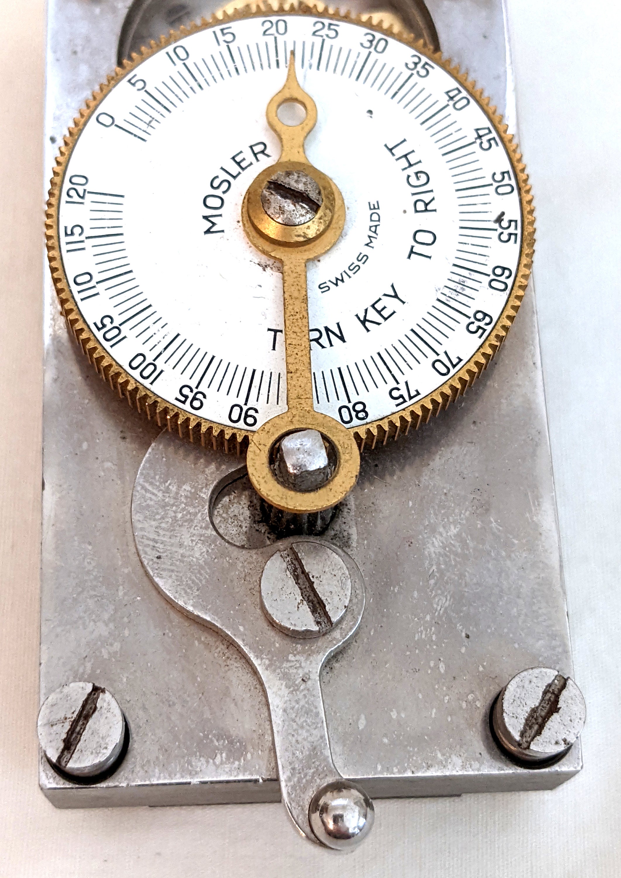 Swiss Made Mosler Bank Vault Time Lock, Steel and Brass, Enamel Time ...