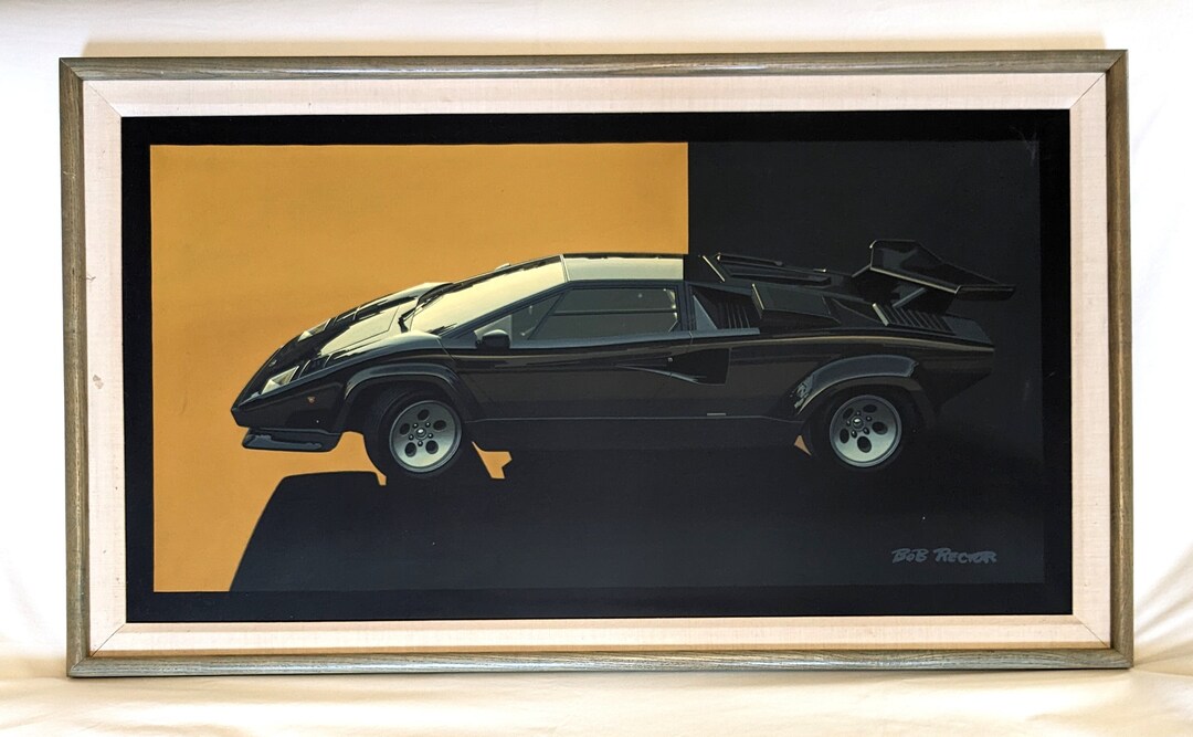 Lamborghini Countach Painting: Framed Acrylic Canvas Art by Bob Rector ...