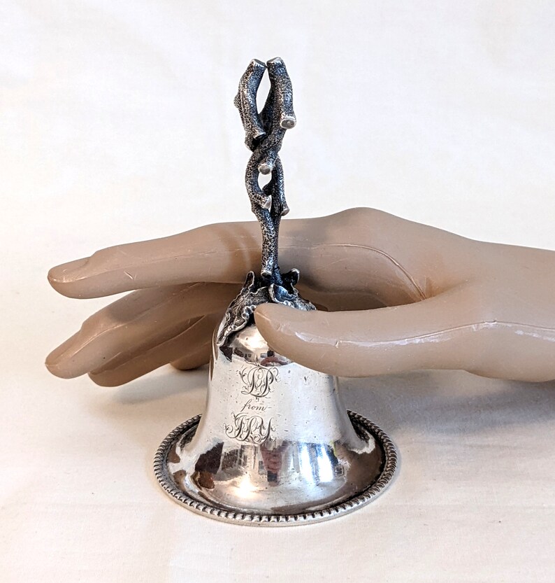 Cased Coin Silver Dinner Bell With Twig Handle 1850s | Etsy