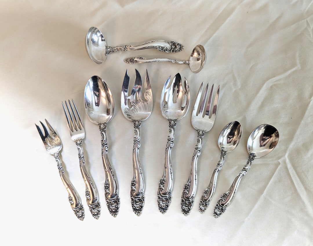 50 Piece Sterling Gorham 'decor' Flatware Set in Case, No Knives or ...