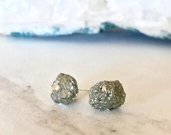 Pyrite earrings | Etsy