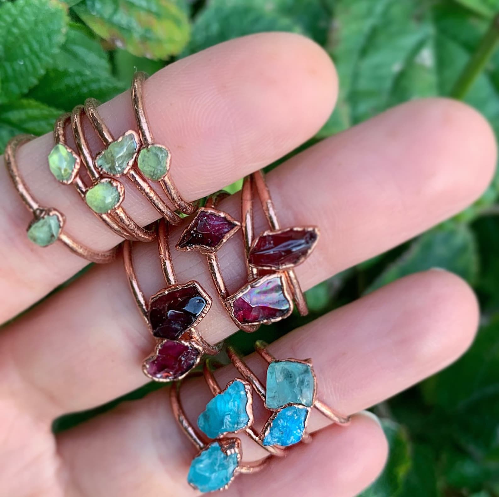 Dainty Raw Garnet Ring, Stackable, January Birthstone Ring, Delicate Garnet Ring, Tiny Garnet ...