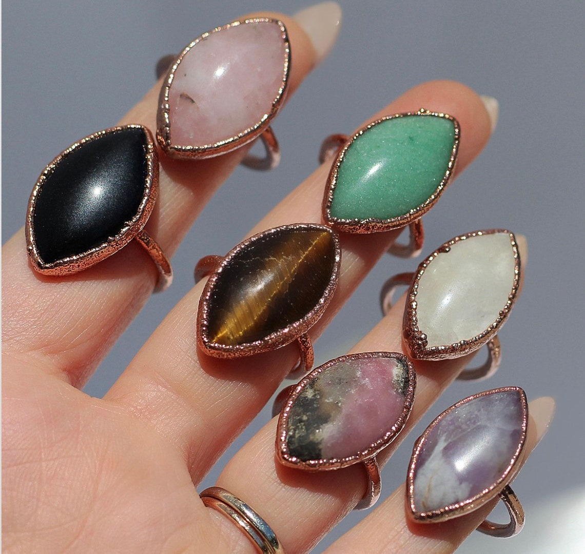 Electroformed Copper Tiger's Eye Statement Ring - Etsy