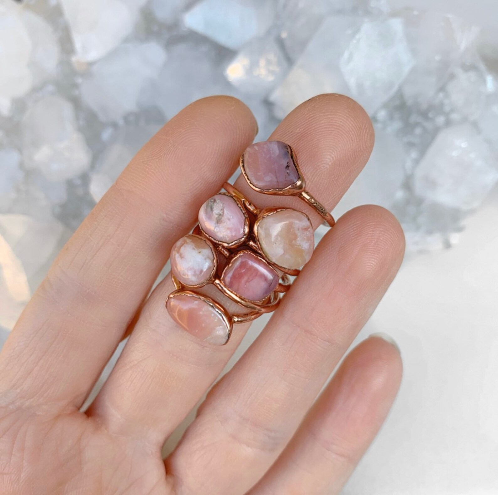 Opal Birthstone Ring, October Birthstone Ring, Raw Pink Opal Ring, Opal ...