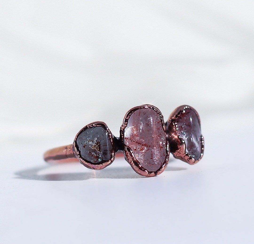 Raw Super Seven Stone Ring: Electroformed Copper, Melody Stone - Etsy
