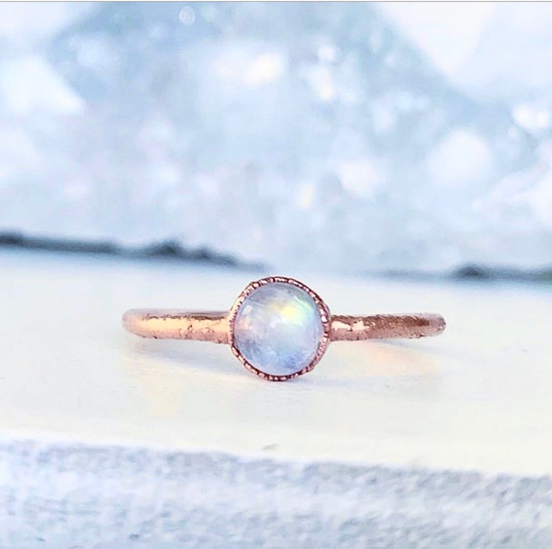 Tiny Moonstone Ring, June Birthstone Gift, Dainty Moonstone Ring ...