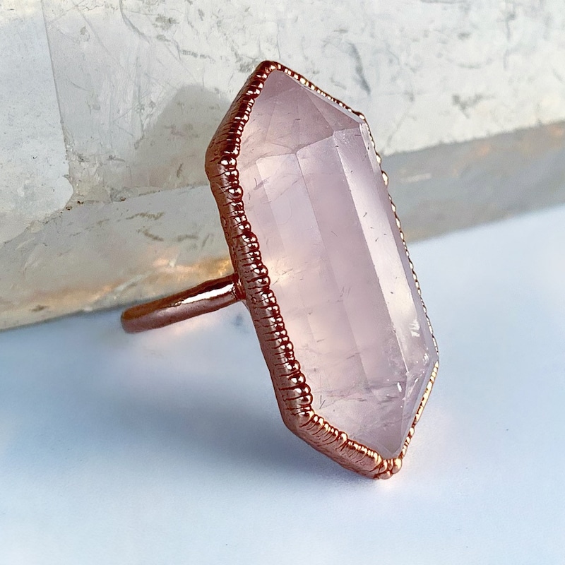 Rose Quartz Ring - Etsy