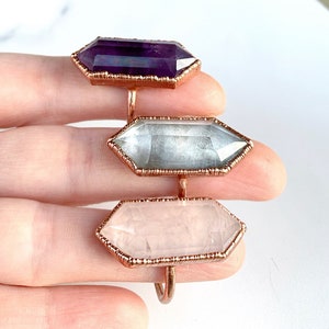 Amethyst Statement Ring, Amethyst Point Ring, Amethyst Crystal Cocktail ...