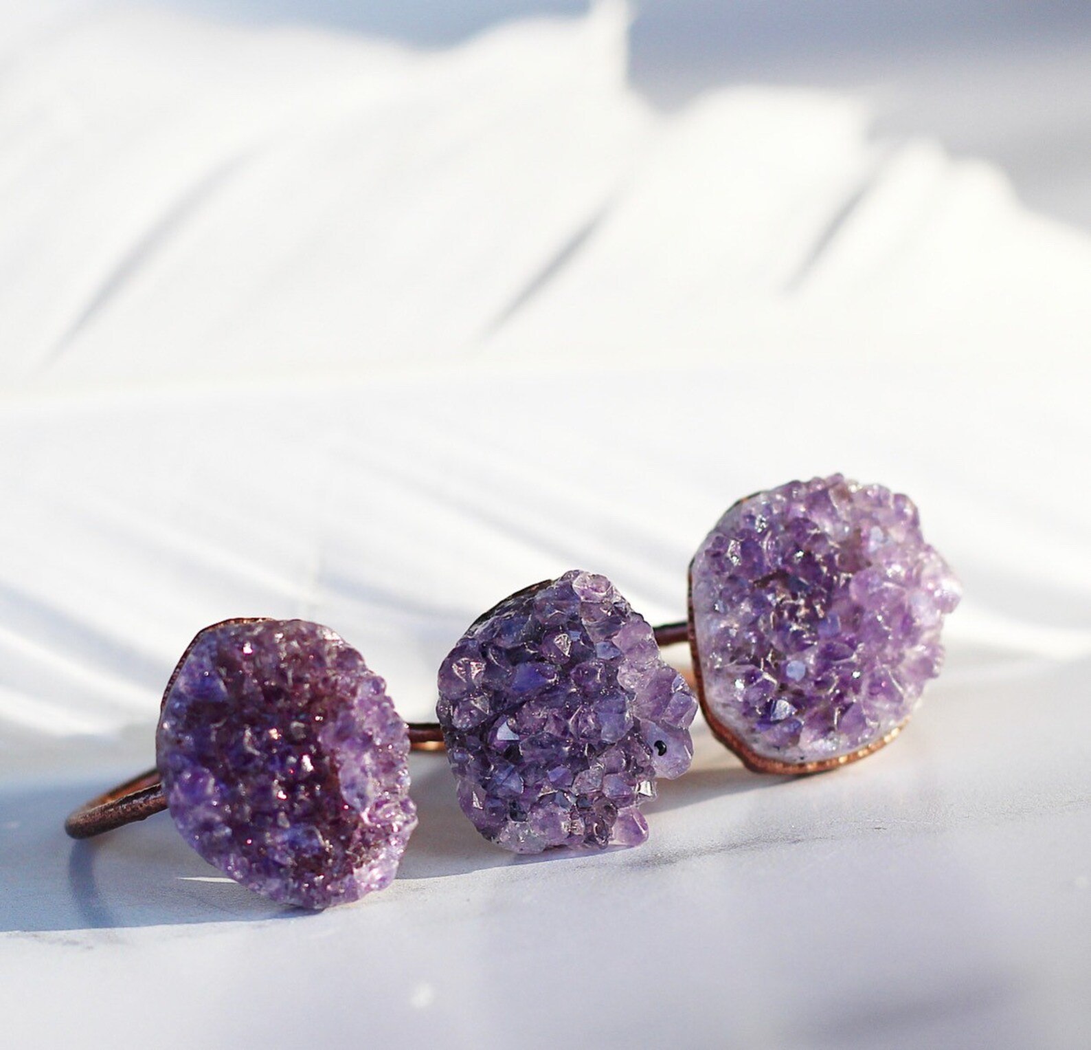 Amethyst Geode Ring Raw Geode Ring Chunky Amethyst Ring - Etsy