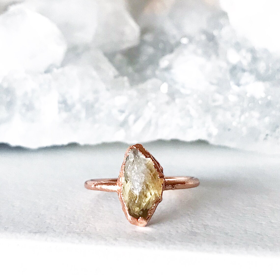 Citrine Raw Stone Ring Gift for Her Birthstone Jewelry | Etsy