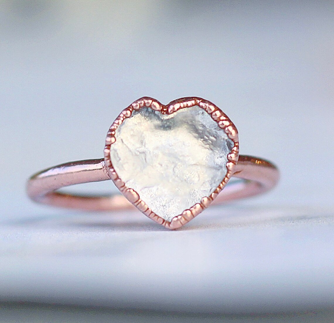 Crystal Quartz Heart Ring Heart Shaped Crystal Ring Crystal | Etsy