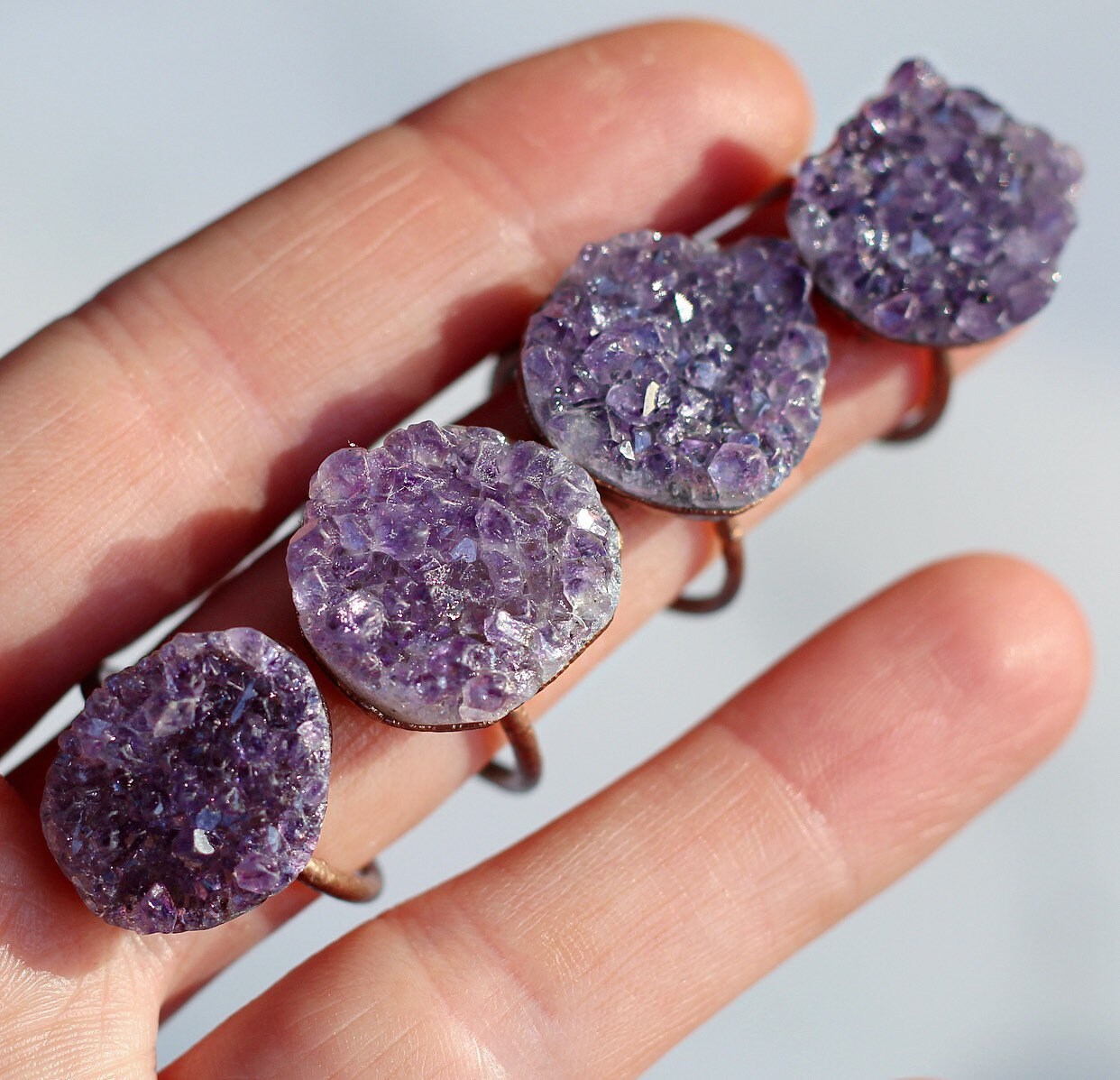 Amethyst Geode Ring Raw Geode Ring Chunky Amethyst Ring - Etsy