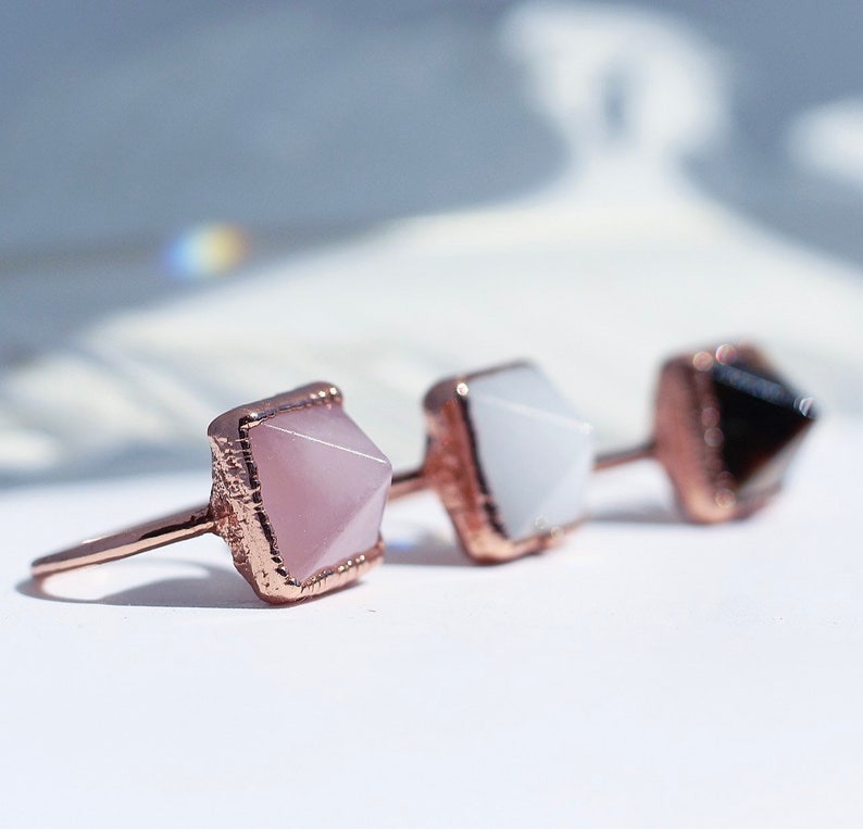 Milky Quartz Pyramid Ring White Quartz Crystal Jewelry - Etsy