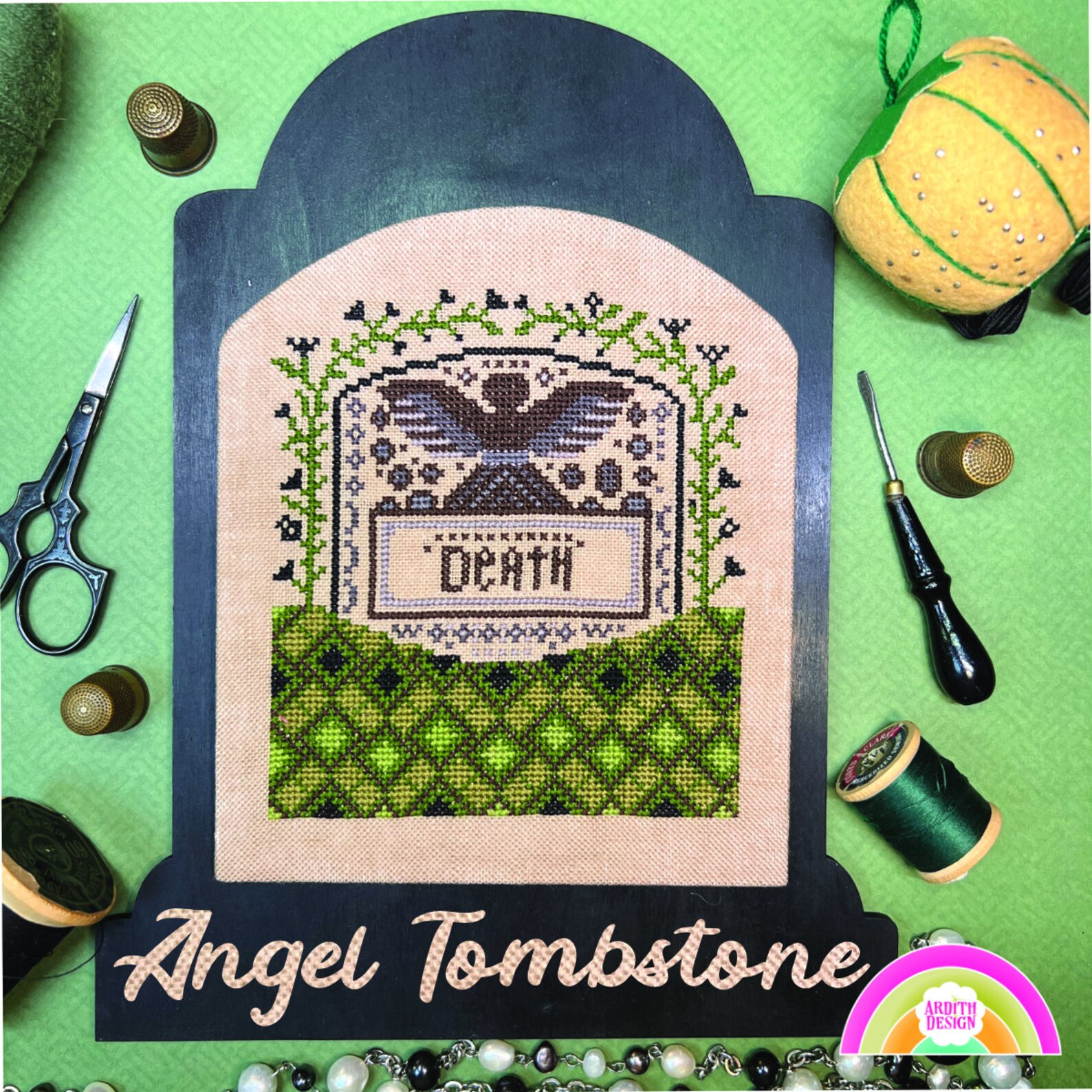 Angel Tombstone (2024) by Ardith Designs -- Paper Chart - Etsy