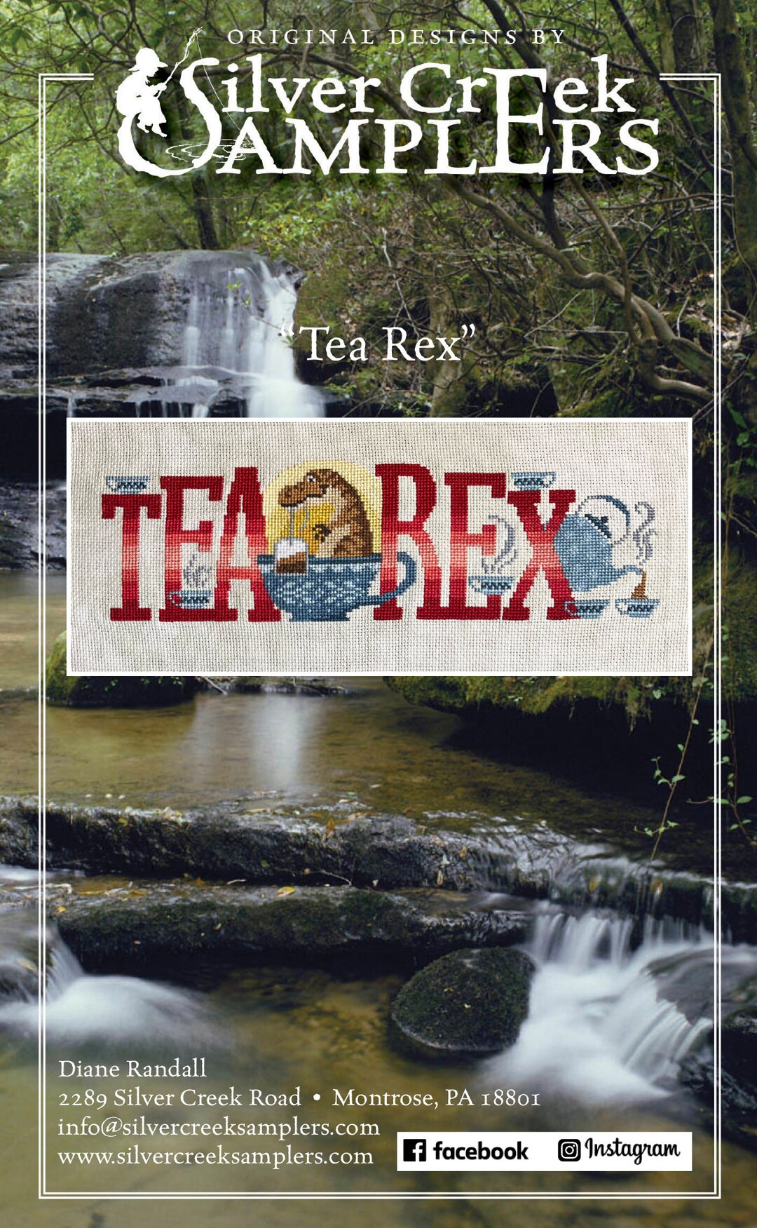Tea Rex by Diane Randall of Silver Creek Samplers (2023) - Cross Stitch ...