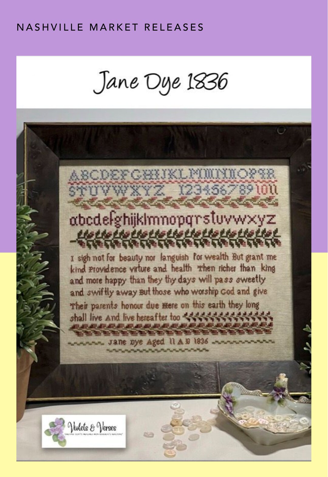EXCLUSIVE - Jane Dye 1836 (2024) by Violets and Verses -- Paper Chart - Etsy