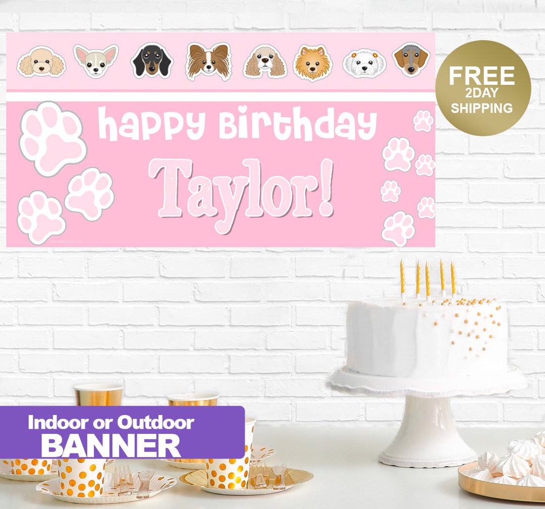 Happy Birthday Banner| Puppy Love Birthday Banner |personalized ...