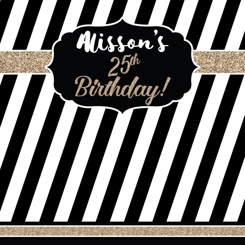 Elegant Birthday Party Personalized Photo Backdrop Milestone - Etsy