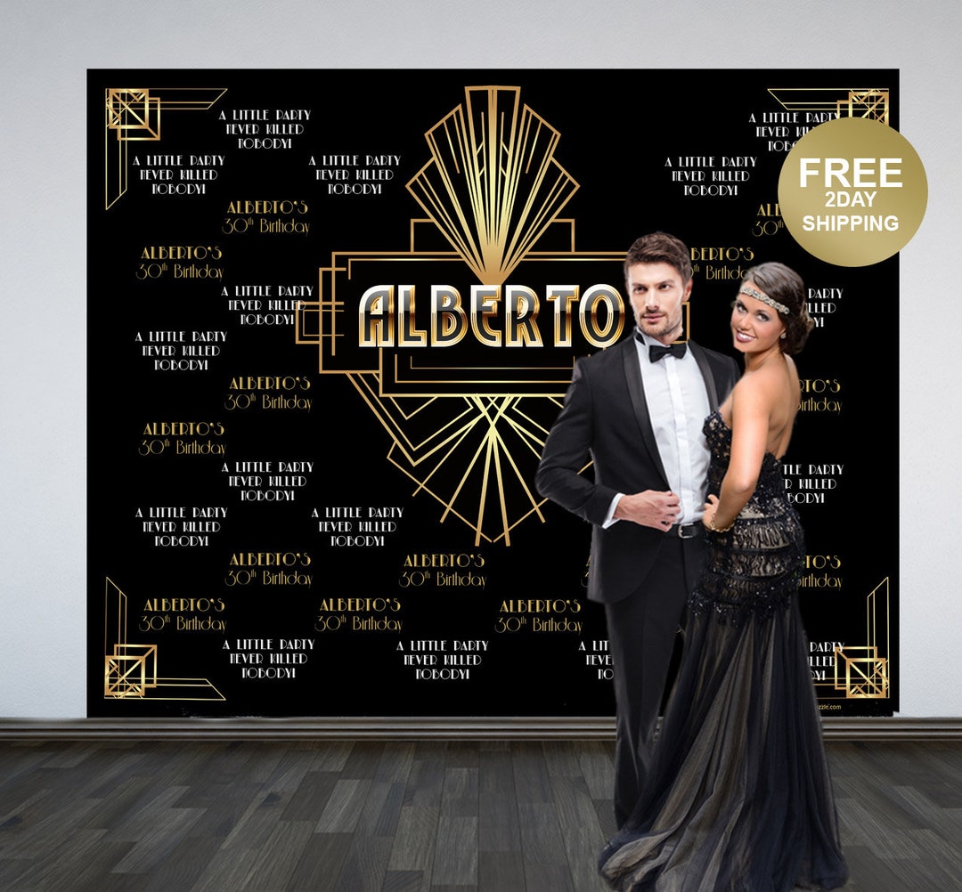 Roaring 20's Personalized Photo Backdrop | Great Gatsby Birthday Photo ...