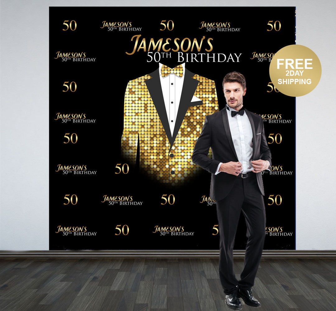 Gentleman Photo Backdrop, Classic Man Photo Backdrop- 50th Birthday ...