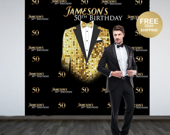 Gentleman Photo Backdrop, Classic Man Photo Backdrop- 50th Birthday ...