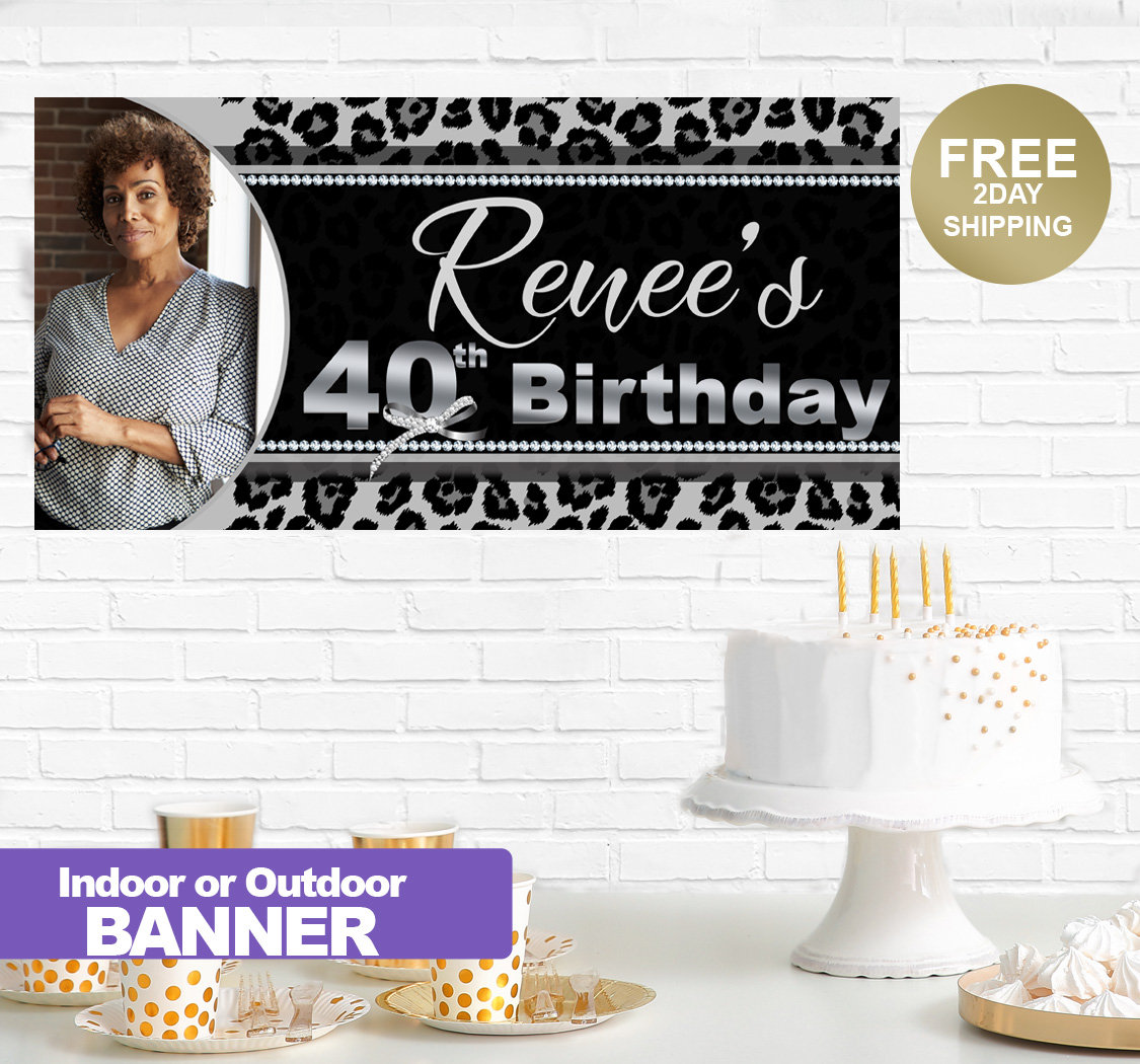 Zebra Print Happy Birthday Banner